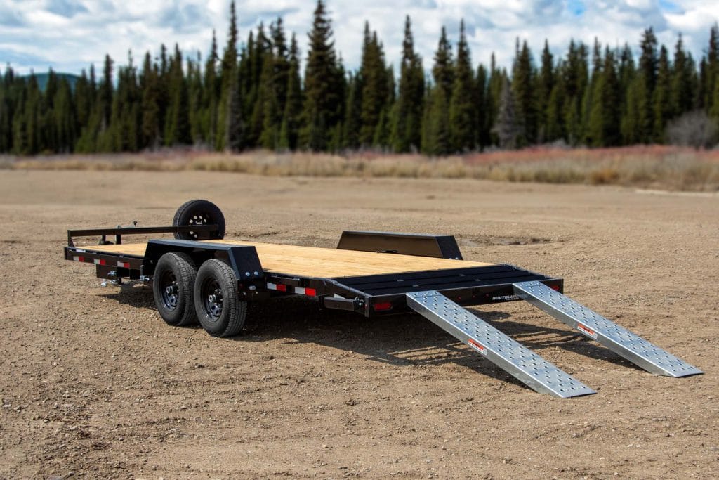 16′-22′ Low Boy Tandem 5,200 lb. Axle Beavertail Equipment Trailer ...